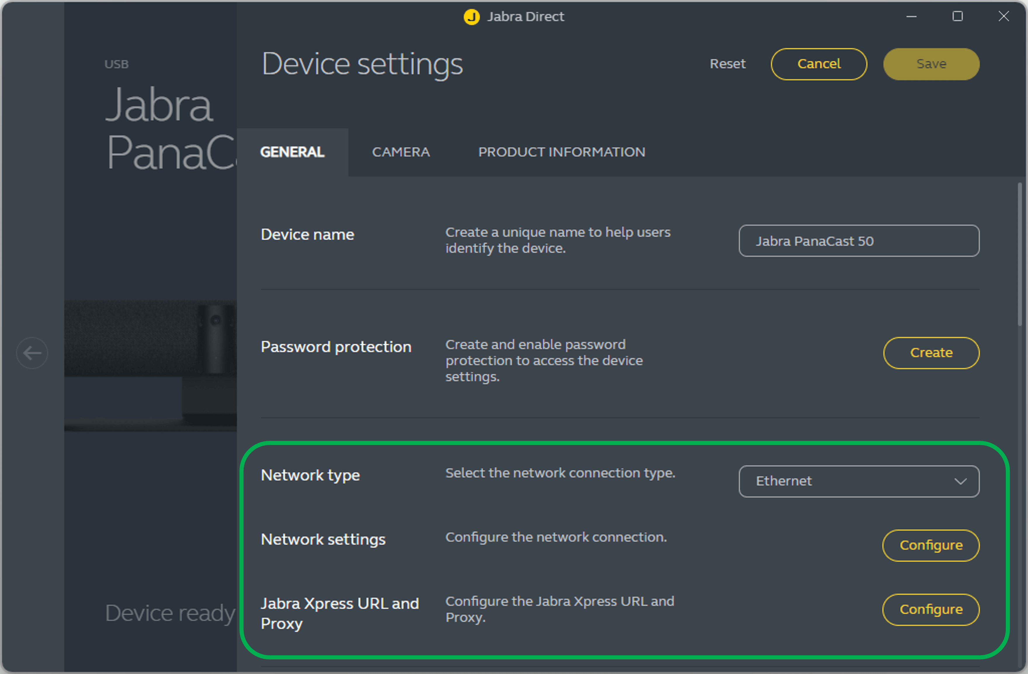 What is the Ethernet port on the Jabra PanaCast 50 used for? | Jabra ...